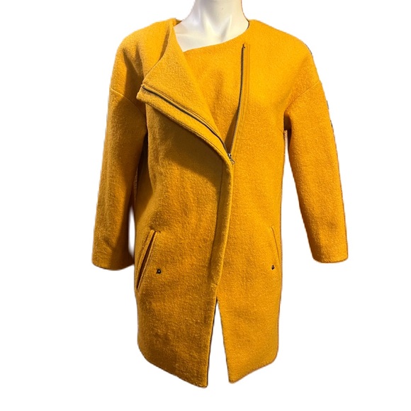 ICHI | Jackets & Coats | Ichi Mustard Colored Wool Blend Coat | Poshmark
